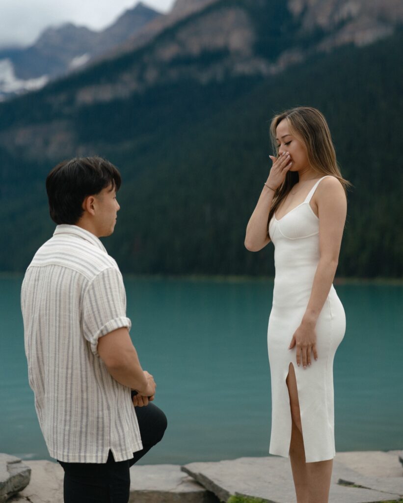 Lake Louise Proposal Photos Banff - Havilah Heger Photography